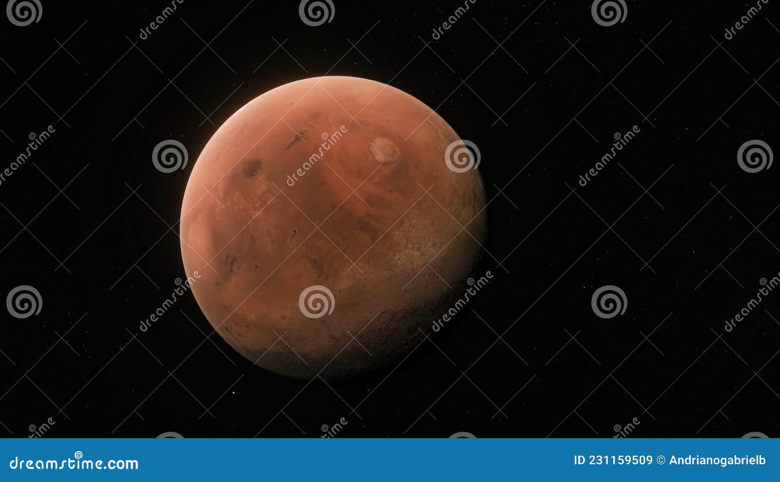 Concept 91-P1 View of the 3D Rendering Realistic Planet Mars Stock ...