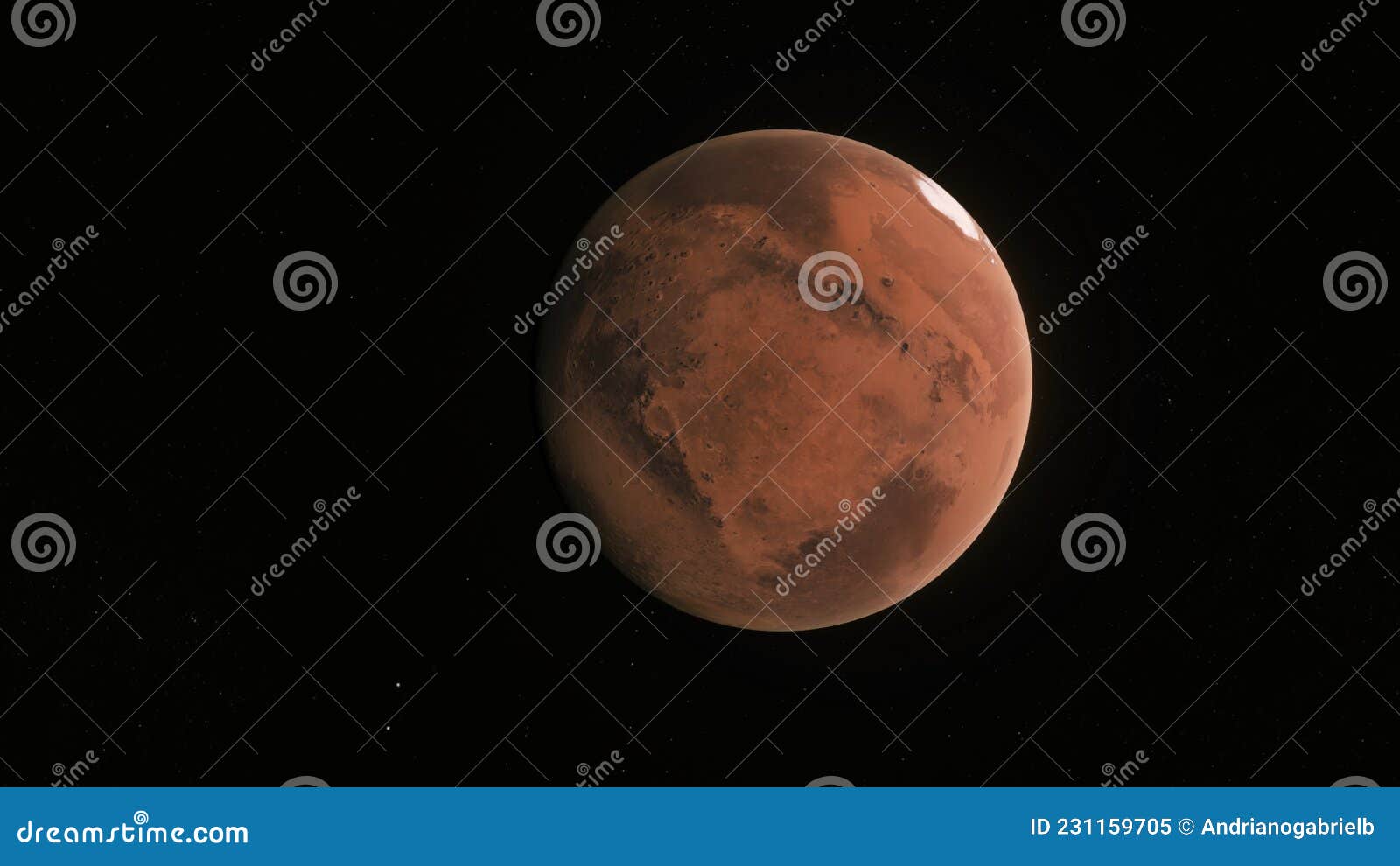 Concept 99-P1 View of the 3D Rendering Realistic Planet Mars Stock ...