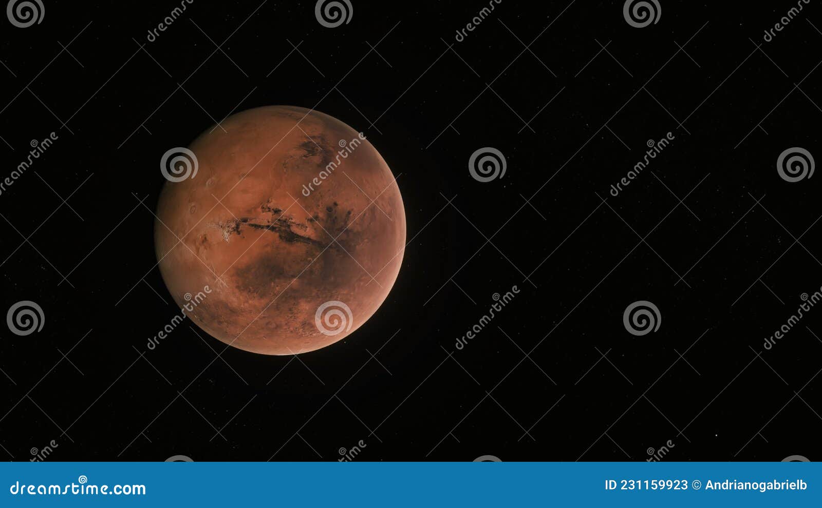 Concept 108-P1 View of the 3D Rendering Realistic Planet Mars Stock ...