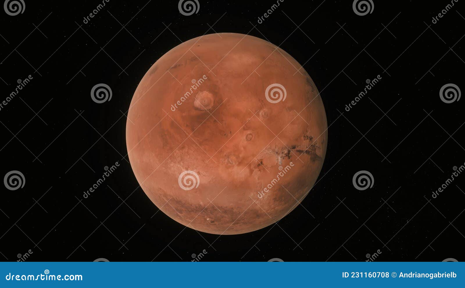 Concept 89-P1 View of the 3D Rendering Realistic Planet Mars Stock ...