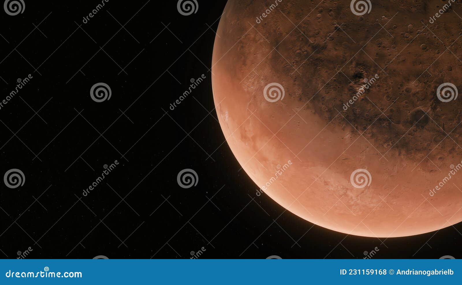 Concept 72-P1 View of the 3D Rendering Realistic Planet Mars Stock ...