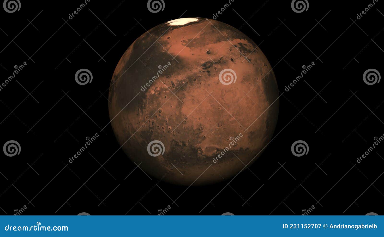 Concept 8-P1 View of the 3D Rendering Realistic Planet Mars Stock ...