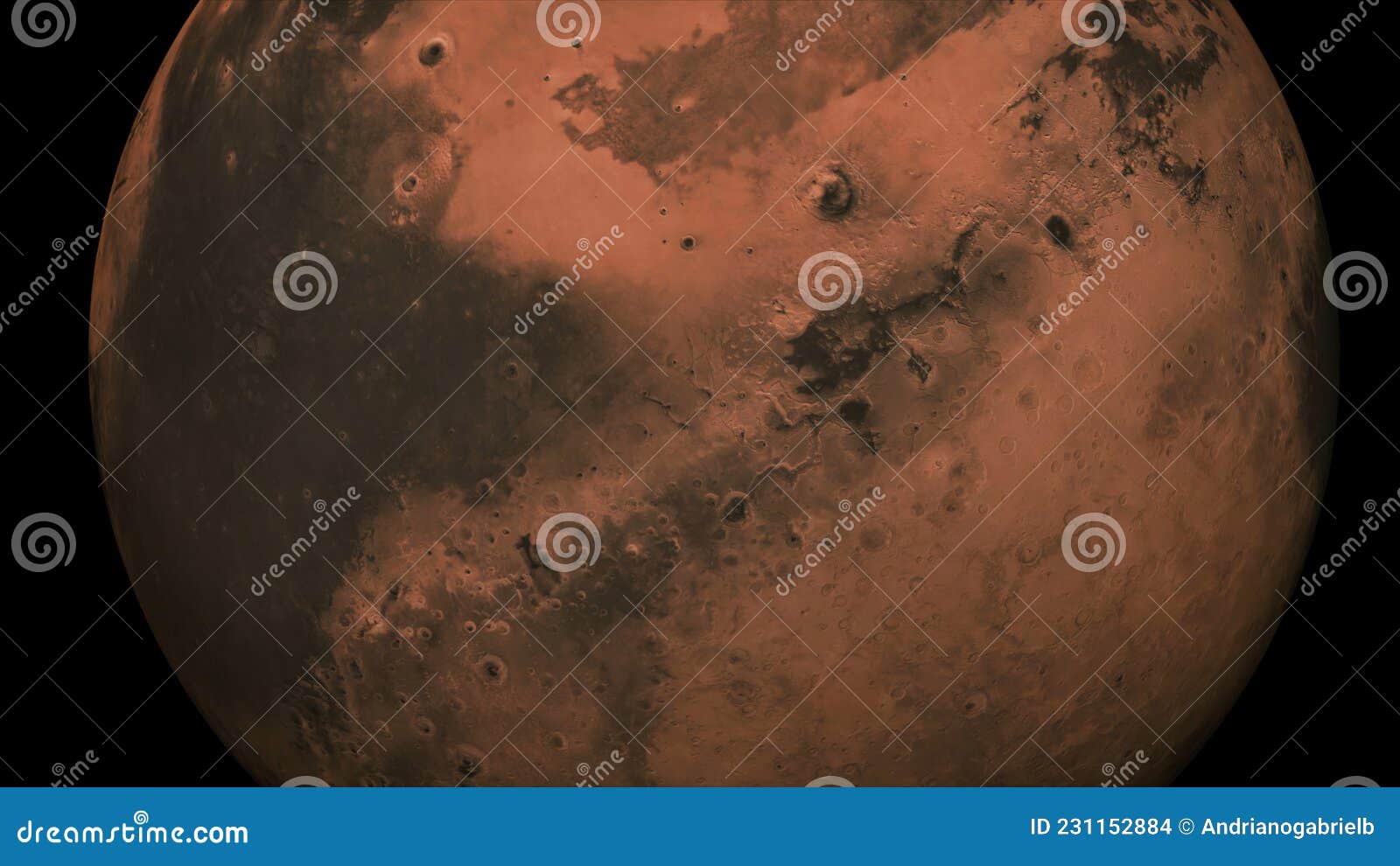 Concept 11-P1 View of the 3D Rendering Realistic Planet Mars Stock ...