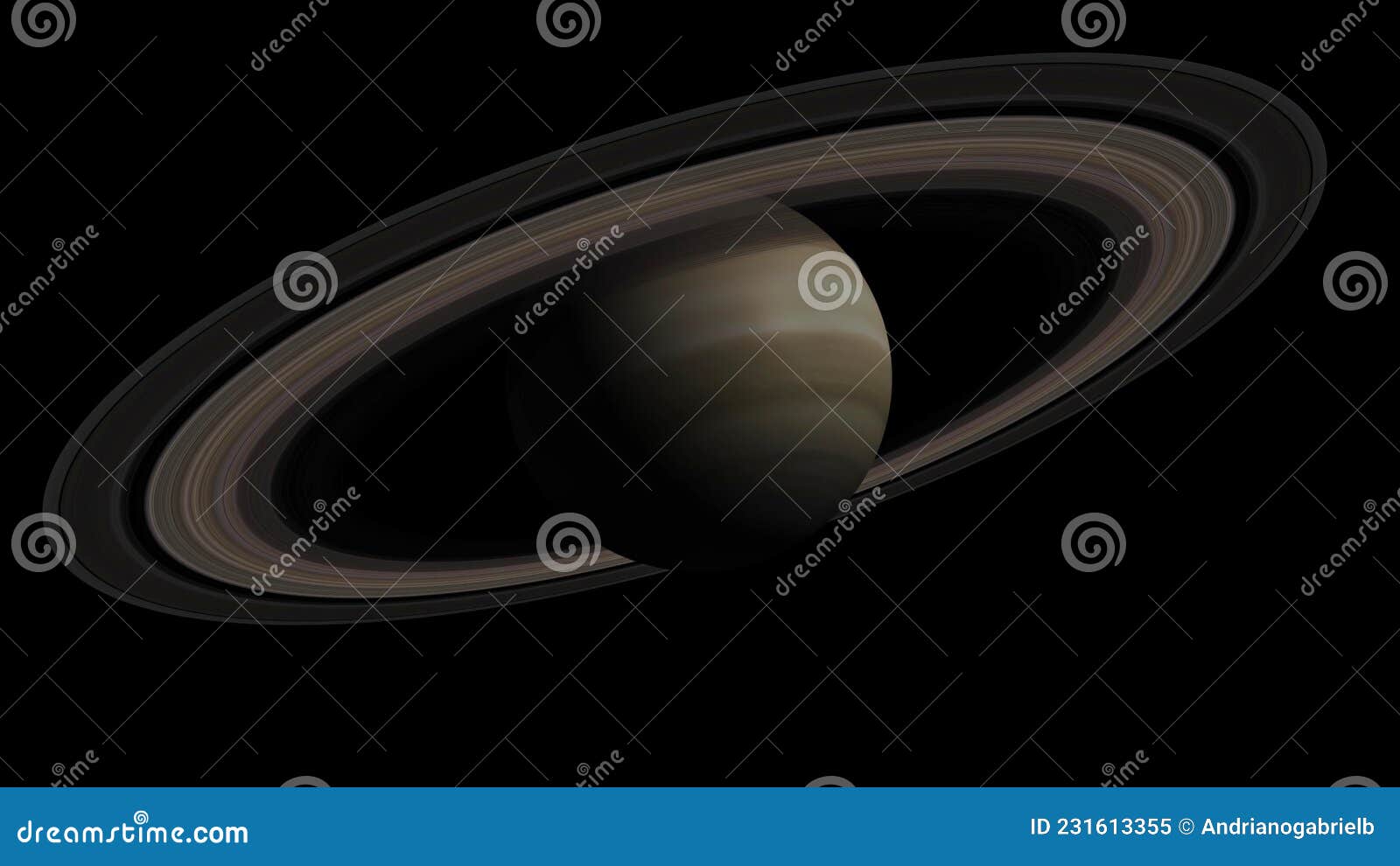 Concept 3-P1 View of the Realistic Planet Saturn from Space Stock ...