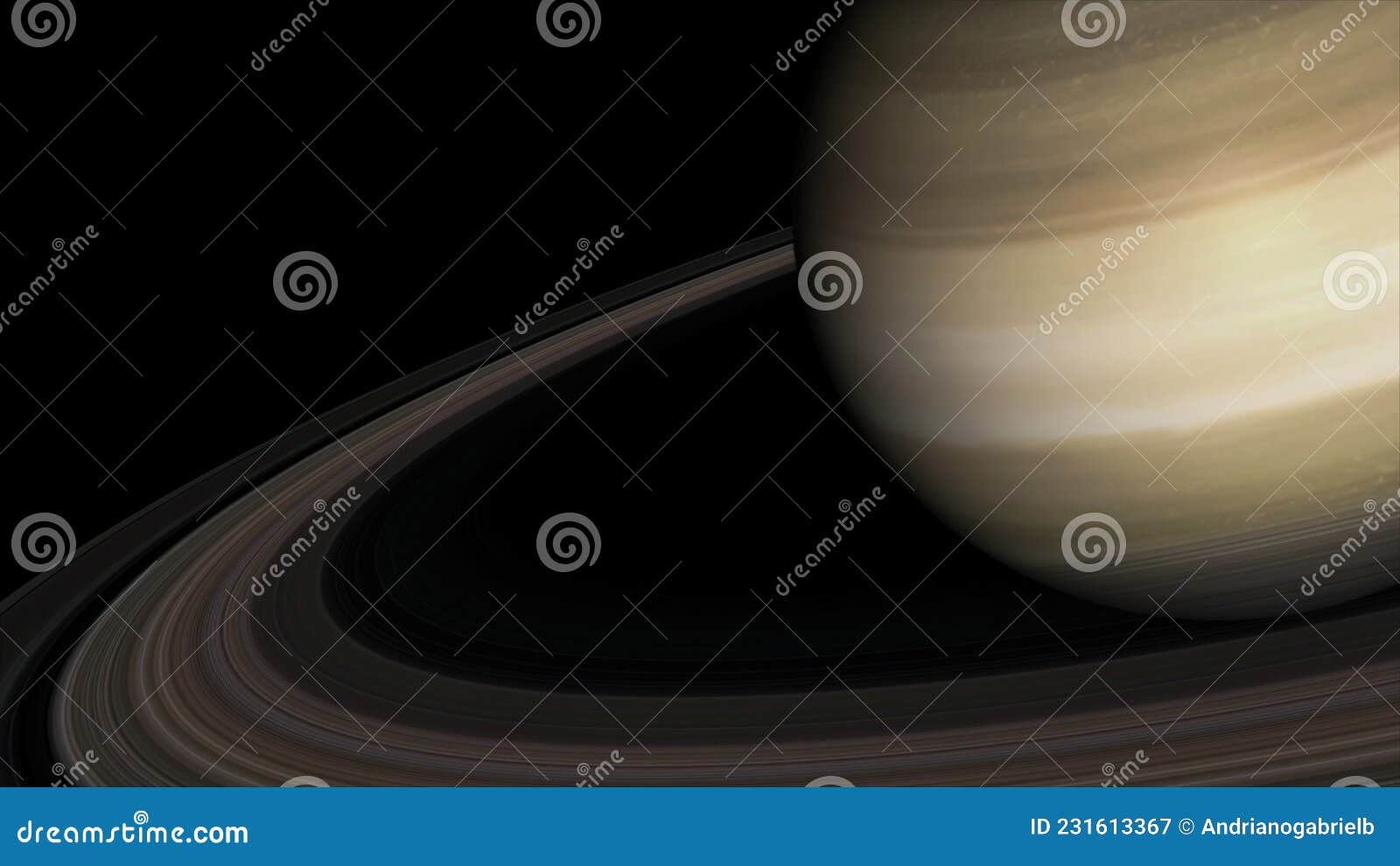 Concept 4-P1 View of the Realistic Planet Saturn from Space Stock ...
