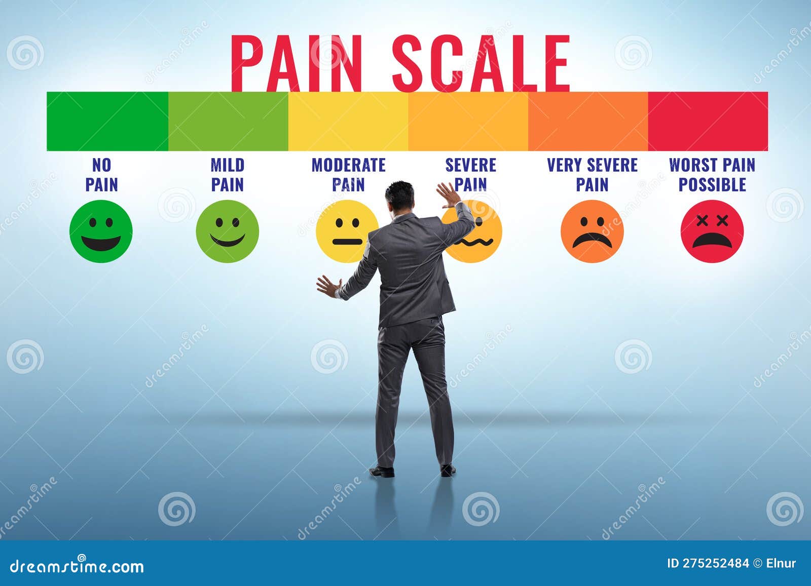 Concept of Pain Scale from Moderate To Strong Stock Photo - Image of ...