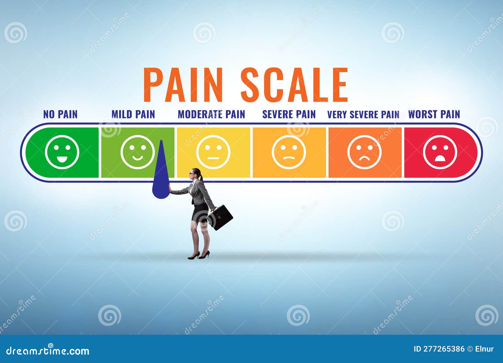 Concept of Pain Scale from Moderate To Strong Stock Illustration ...