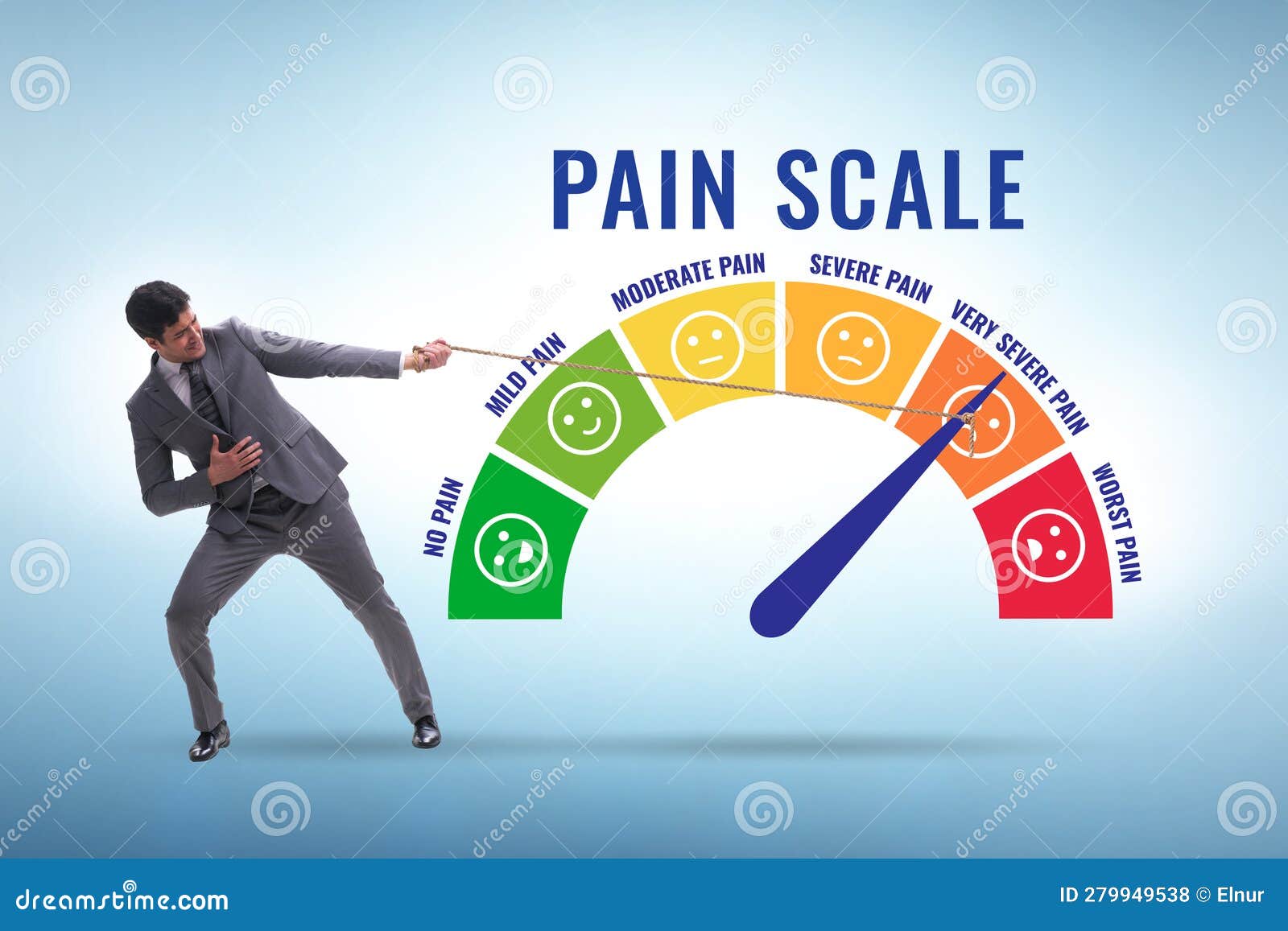 Concept of Pain Scale from Moderate To Strong Stock Photo - Image of ...