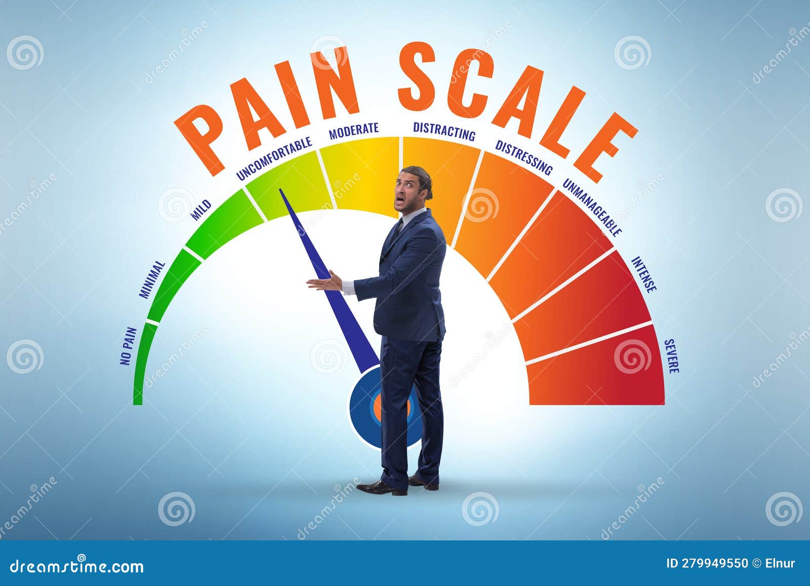 Concept of Pain Scale from Moderate To Strong Stock Photo - Image of ...