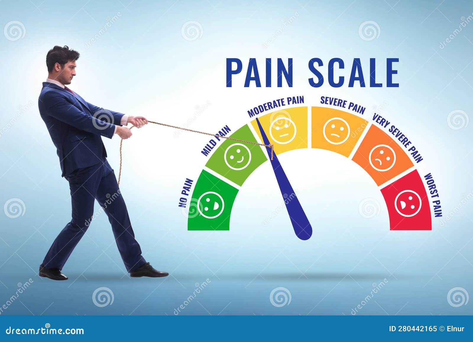 Concept of Pain Scale from Moderate To Strong Stock Image - Image of ...