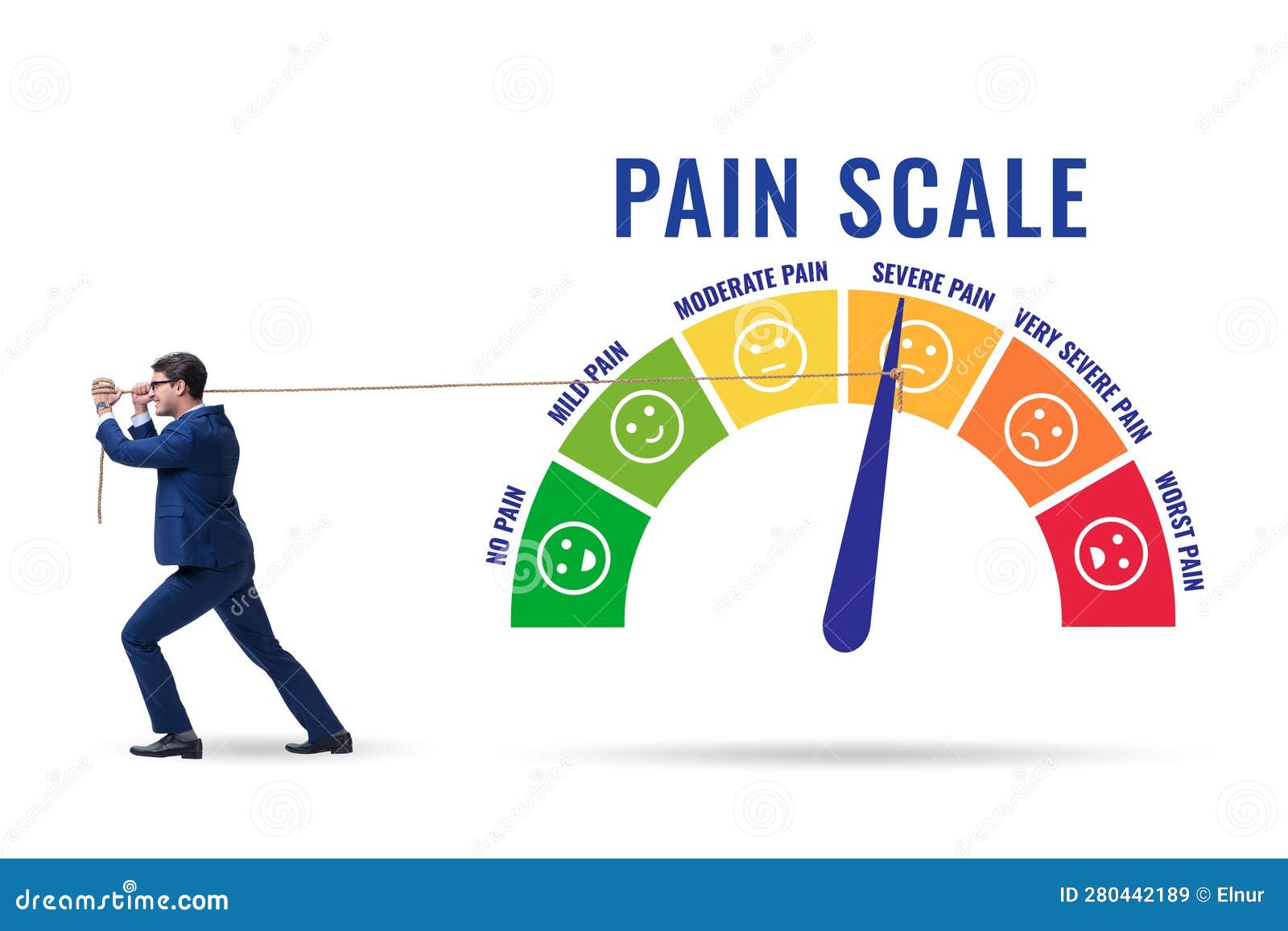 Concept of Pain Scale from Moderate To Strong Stock Image - Image of ...