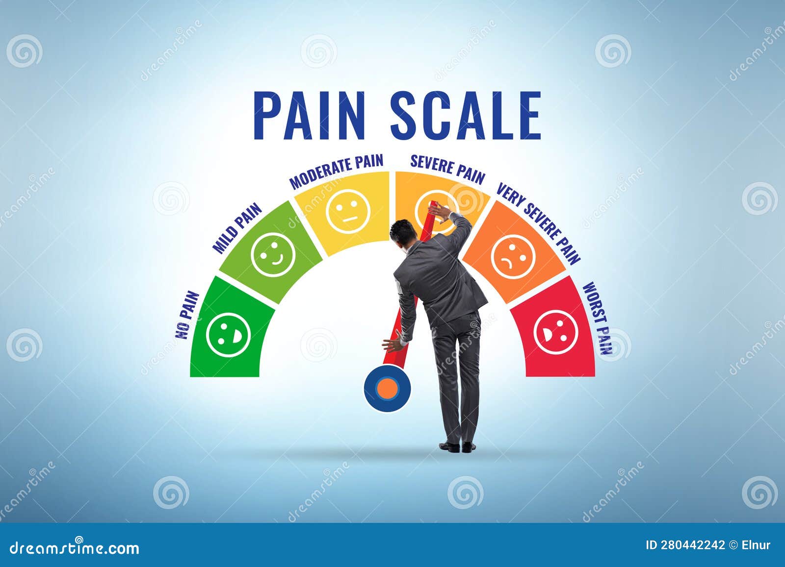 Concept of Pain Scale from Moderate To Strong Stock Photo - Image of ...