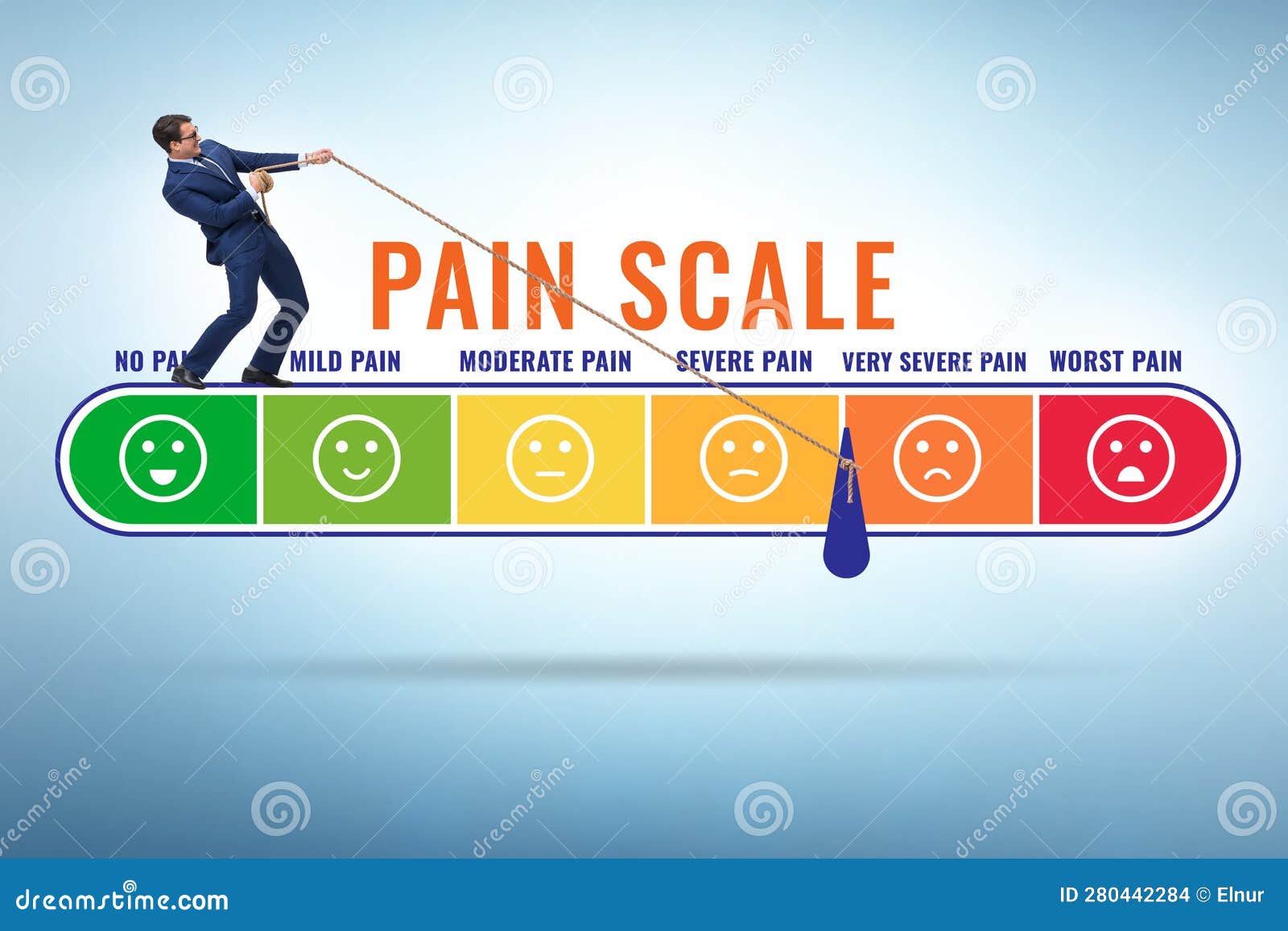 Concept of Pain Scale from Moderate To Strong Stock Photo - Image of ...