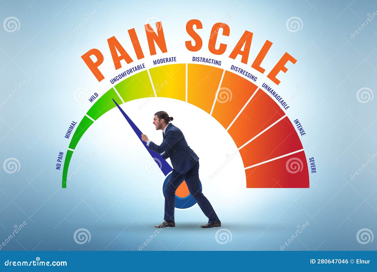 Concept of Pain Scale from Moderate To Strong Stock Photo - Image of ...