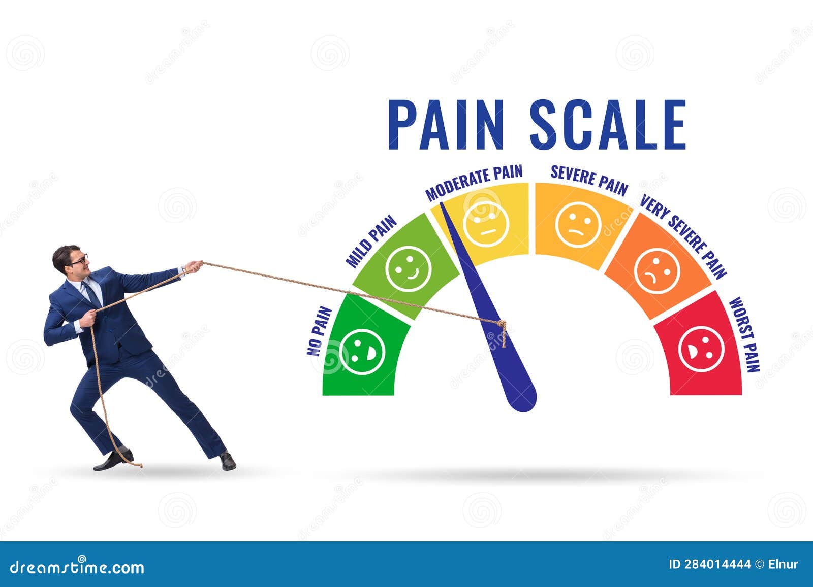 Concept of Pain Scale from Moderate To Strong Stock Illustration ...