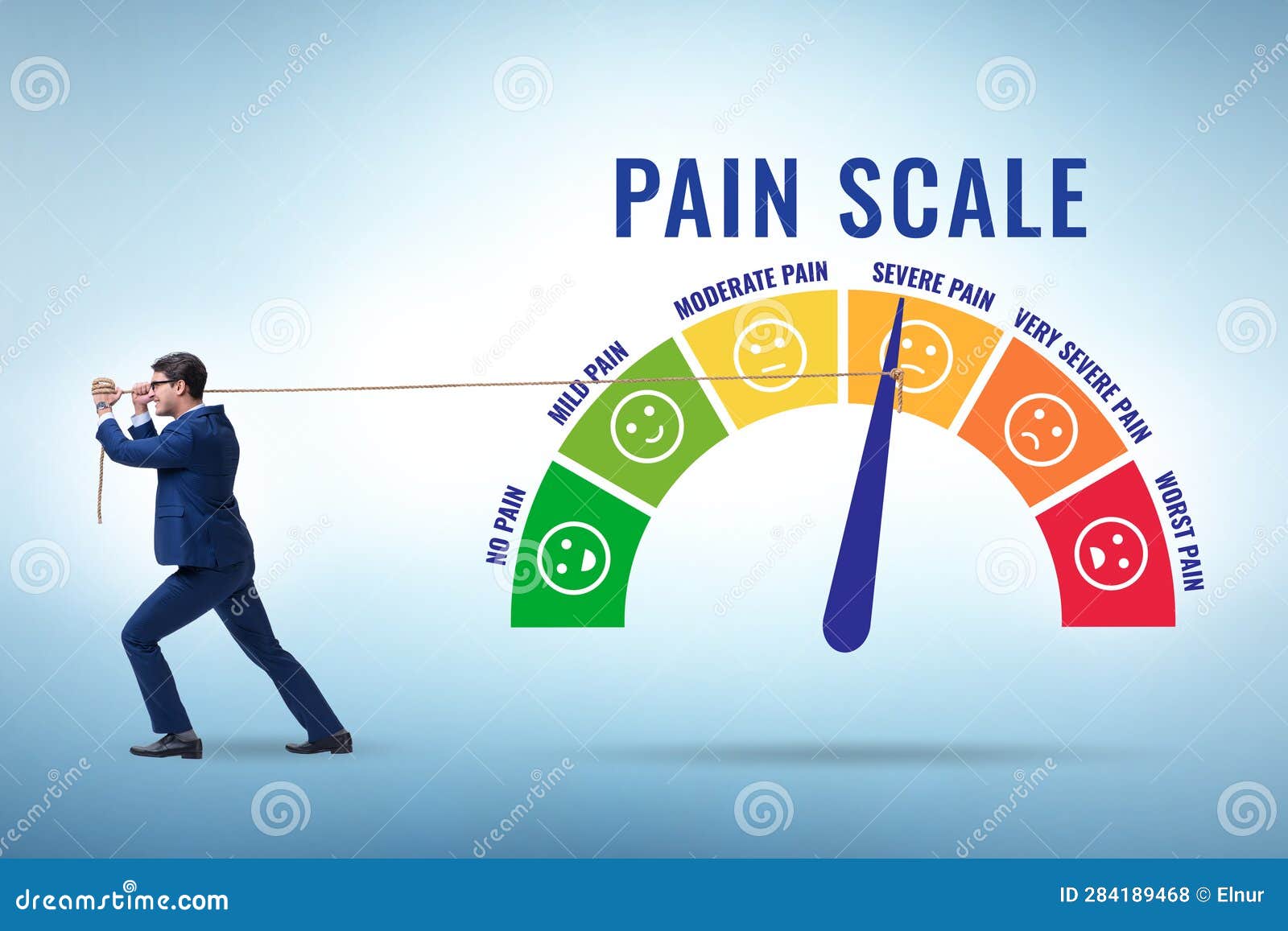 Concept of Pain Scale from Moderate To Strong Stock Photo - Image of ...
