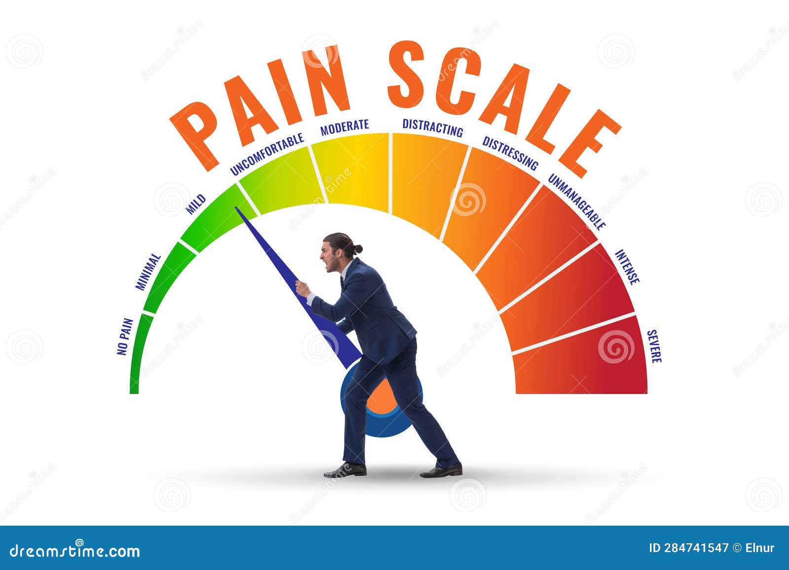 Concept Of Pain Scale From Moderate To Strong Royalty-Free Stock Photo ...