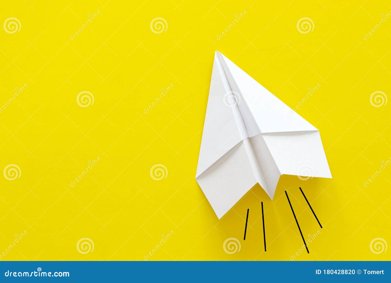 Concept of Paper Plane. Top View Stock Photo - Image of mindset ...
