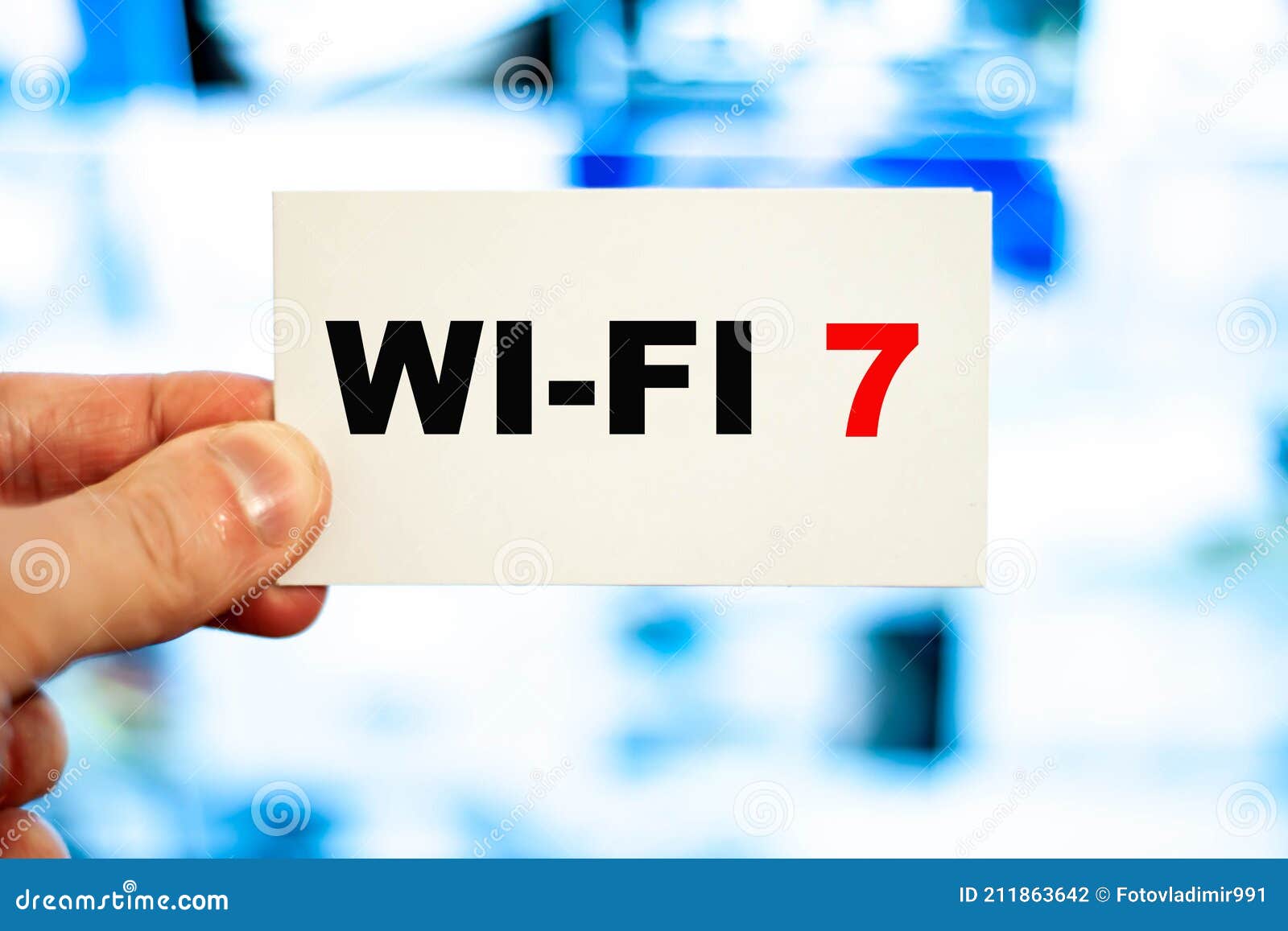 Concept on Paper with Wireless Internet Wi-fi 7 Stock Photo - Image of ...