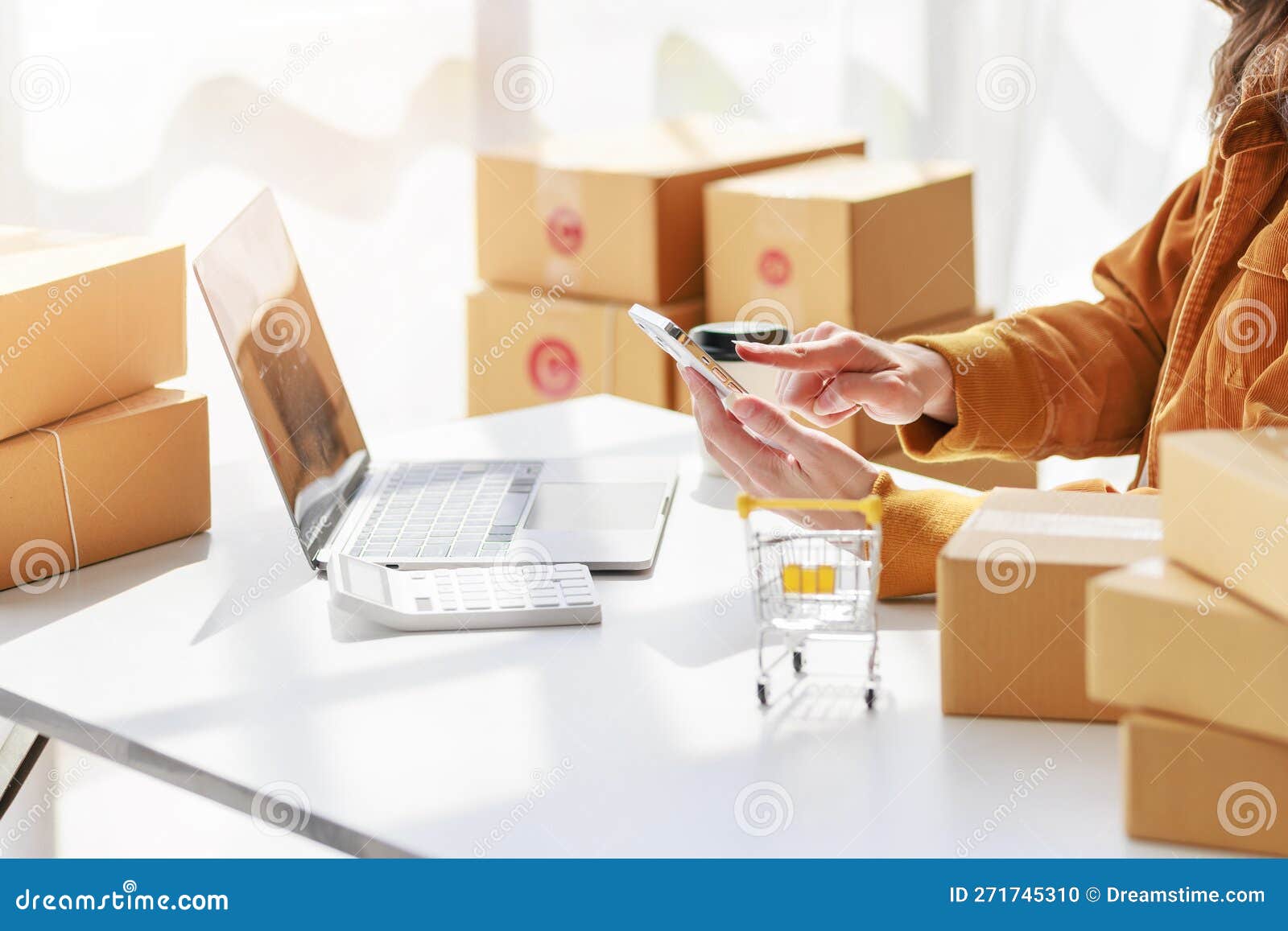 Concept of Parcel Delivery and Selling Online,Retailer Using a ... Concept of Parcel Delivery and Selling Online,Retailer Using a ...
