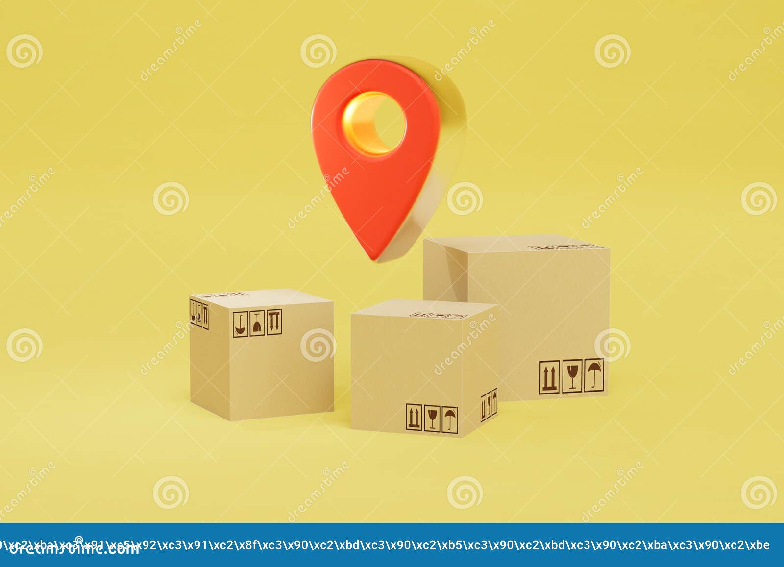 The Concept of Parcel Delivery To the Specified Address. Dot Gps and ...
