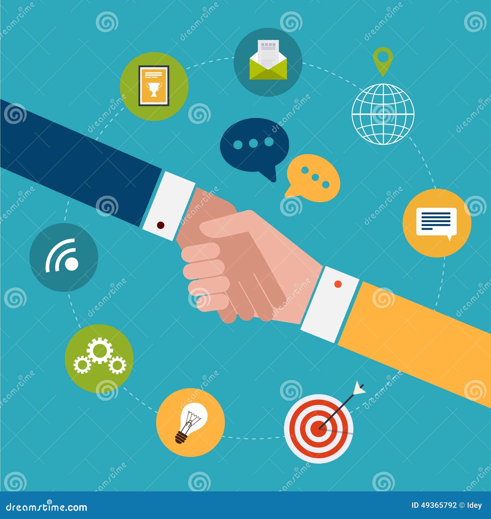 Concept for Partnership and Team Work Stock Illustration - Illustration ...