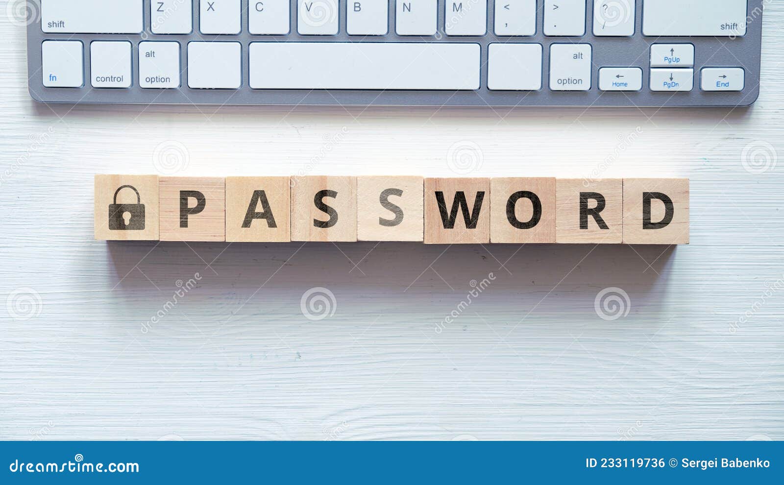 The Concept of a Password with a Padlock on Wooden Blocks Stock Photo ...