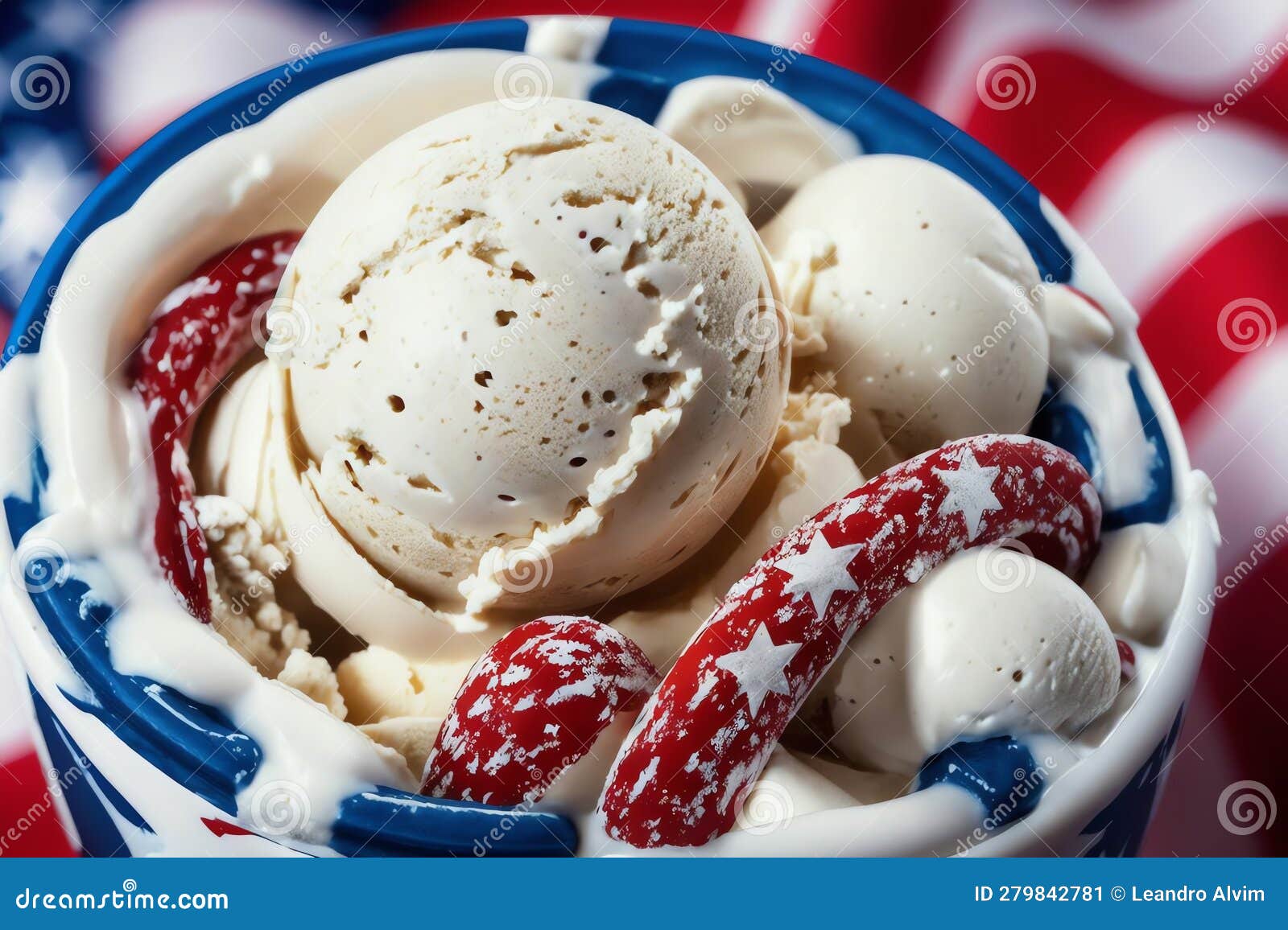 Patriotic Ice Cream Close Up .AI Generated Stock Illustration ...