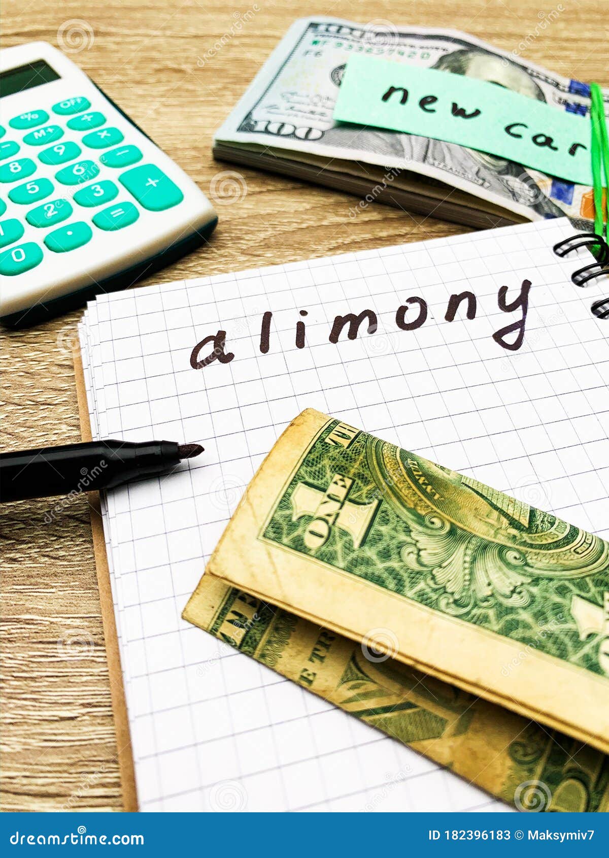 Concept of Paying Alimony, Stack of Money on the Table Stock Image ...