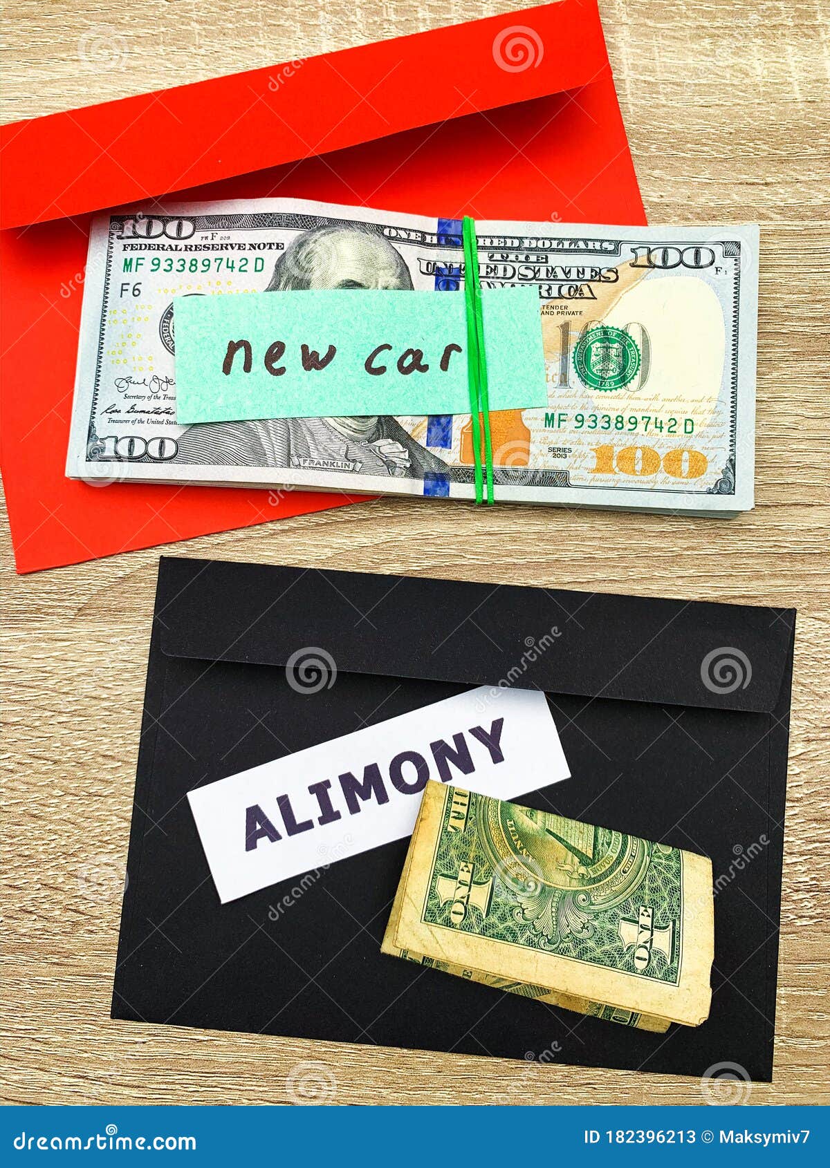 Concept of Paying Alimony, Stack of Money on the Table Stock Image ...