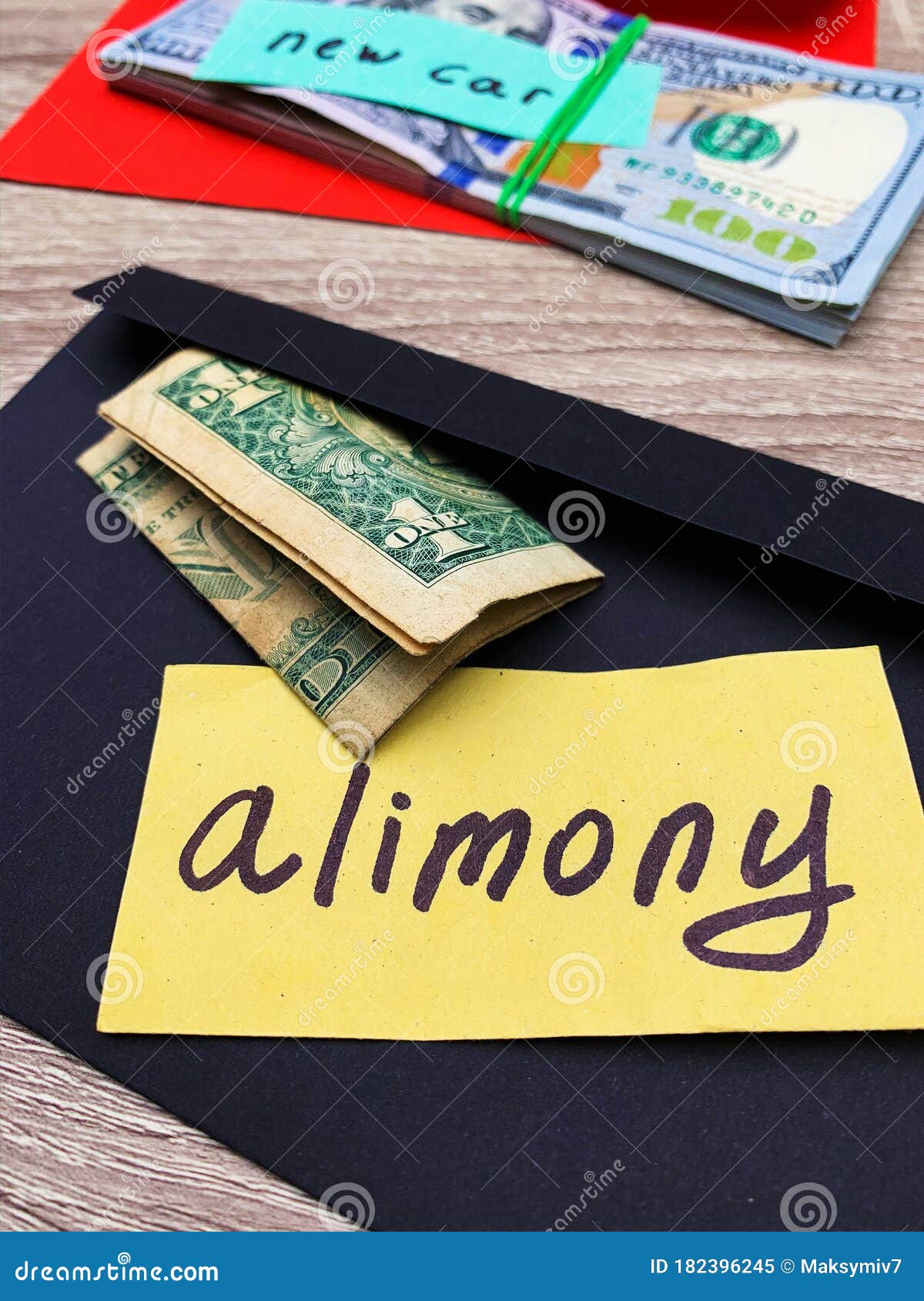 Concept of Paying Alimony, Stack of Money on the Table Stock Image ...