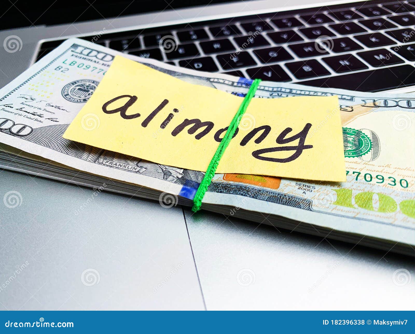 Concept of Paying Alimony, Stack of Money on the Table Stock Photo ...