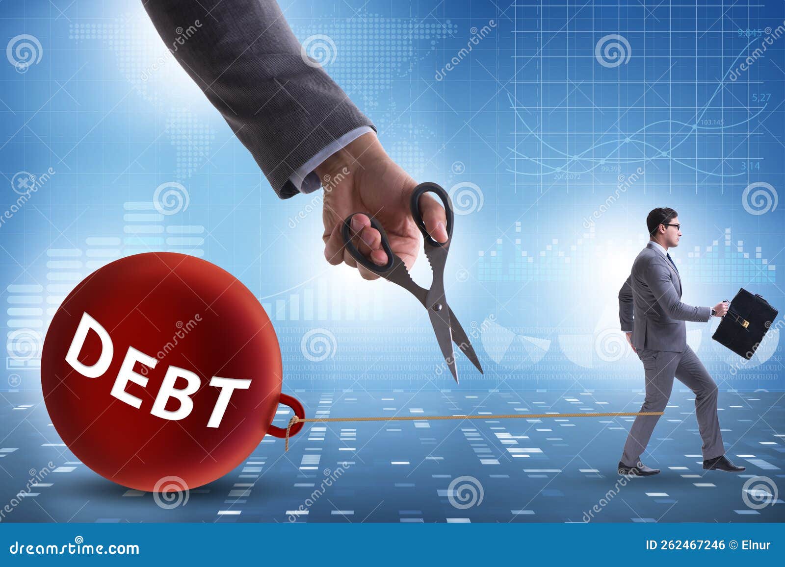 Concept of Paying Off All the Debts Stock Photo - Image of finance ...