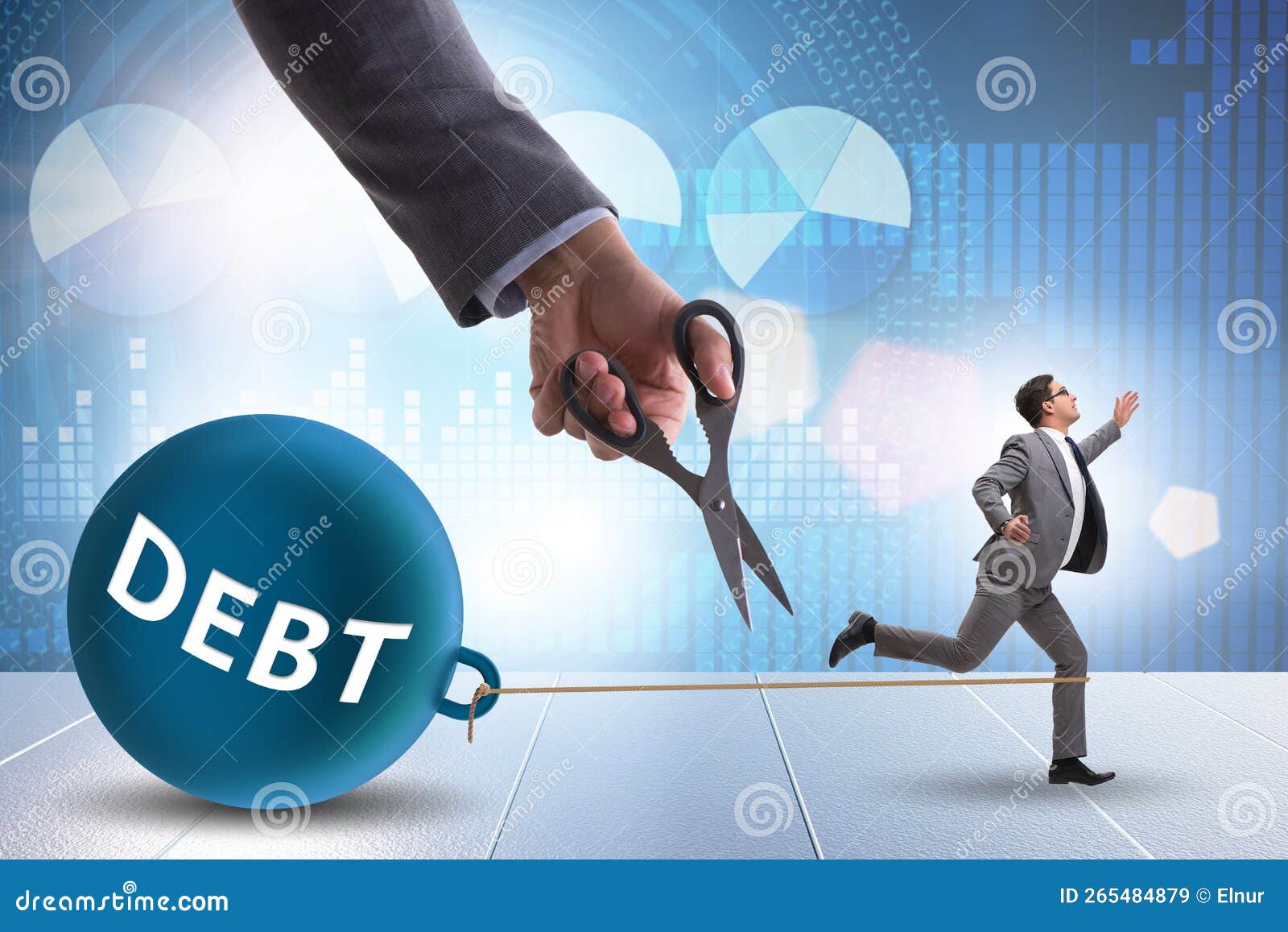 Concept of Paying Off All the Debts Stock Image - Image of risk ...