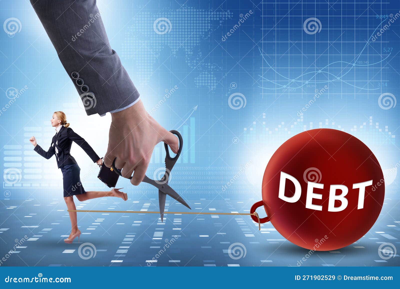 Concept of Paying Off All the Debts Stock Image - Image of failure ...
