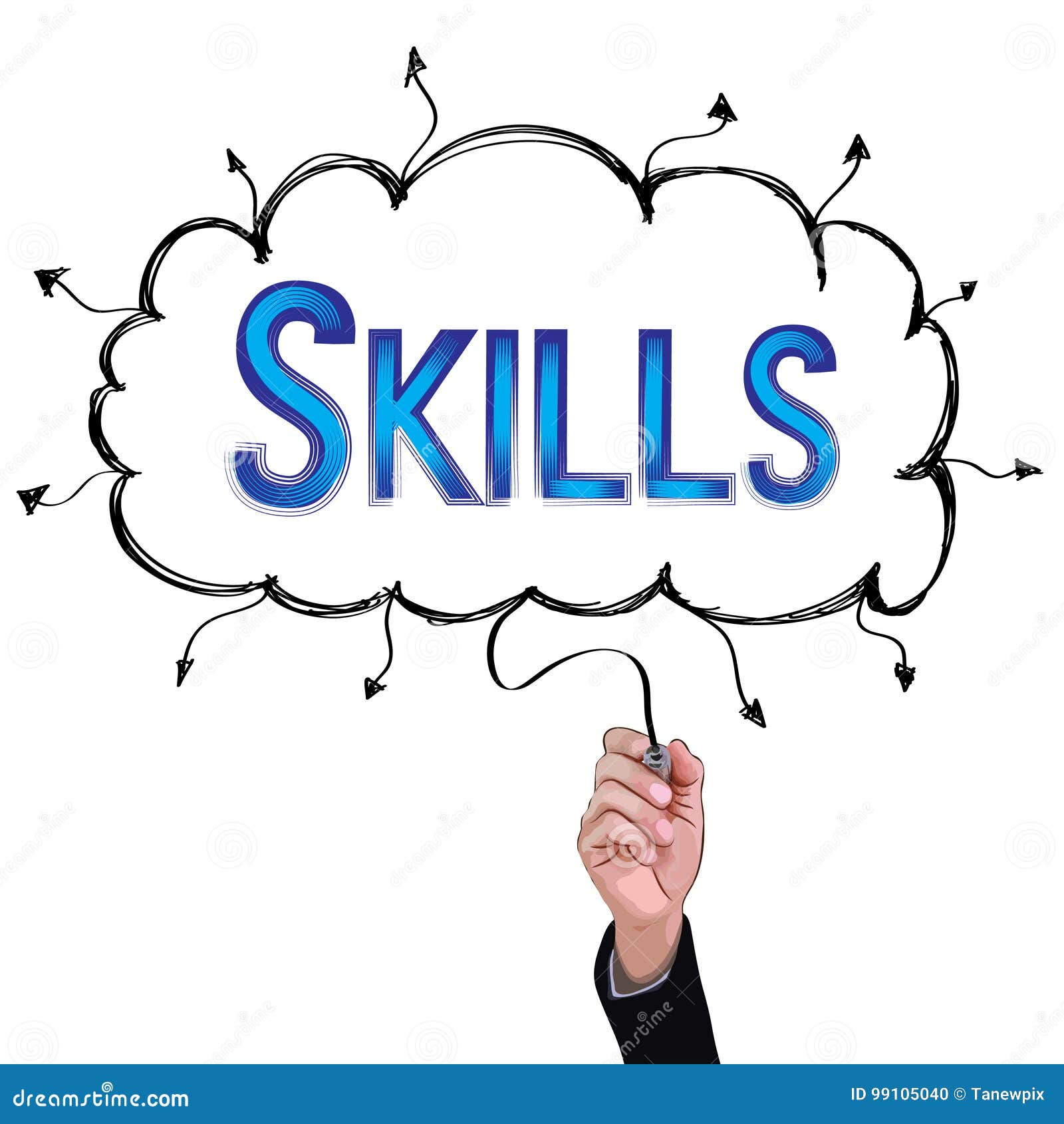 Concept Pencil Idea Hand Isolate Write Blue Skill Education and Stock ...