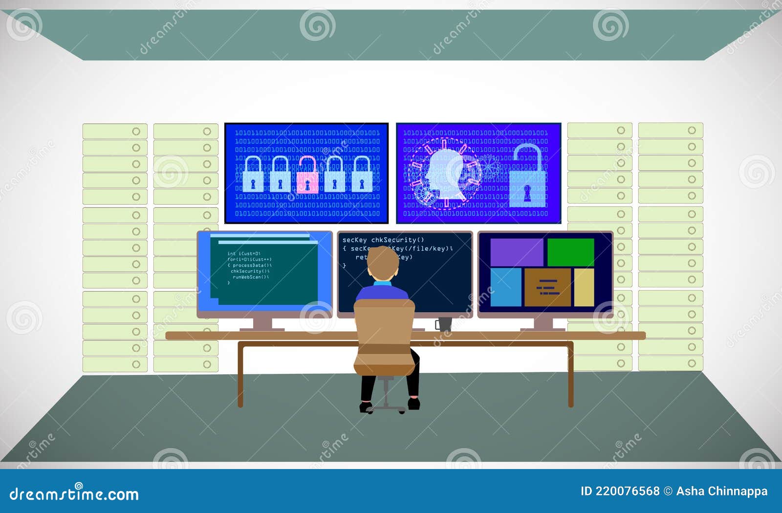 Concept of Penetration Testing, Vector Illustration Stock Vector ...
