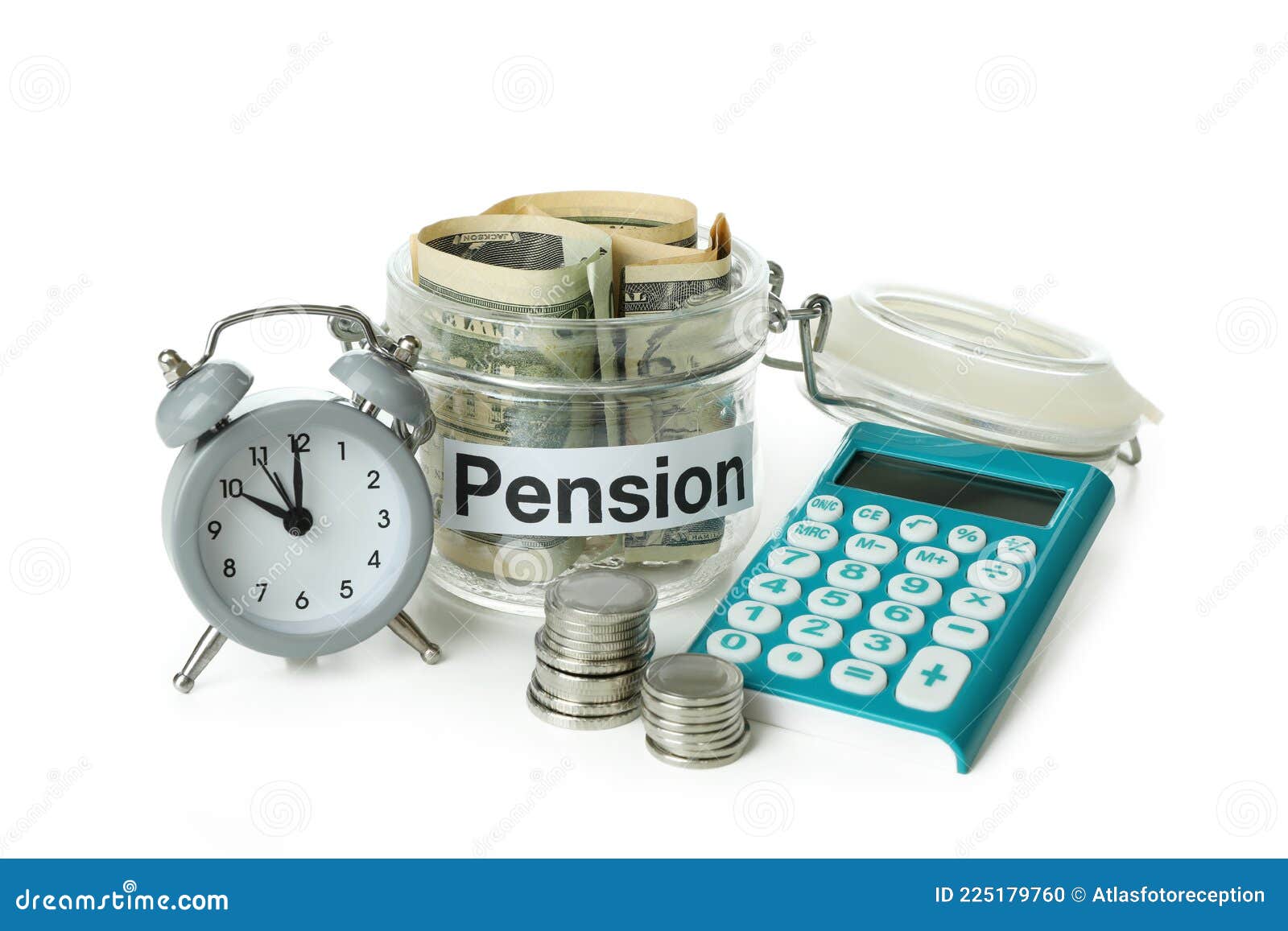Concept of Pension Isolated on White Stock Photo - Image of accounting ...