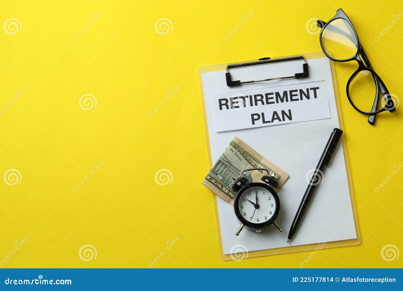 Concept of Pension or Retirement Plan on Yellow Stock Photo - Image of ...