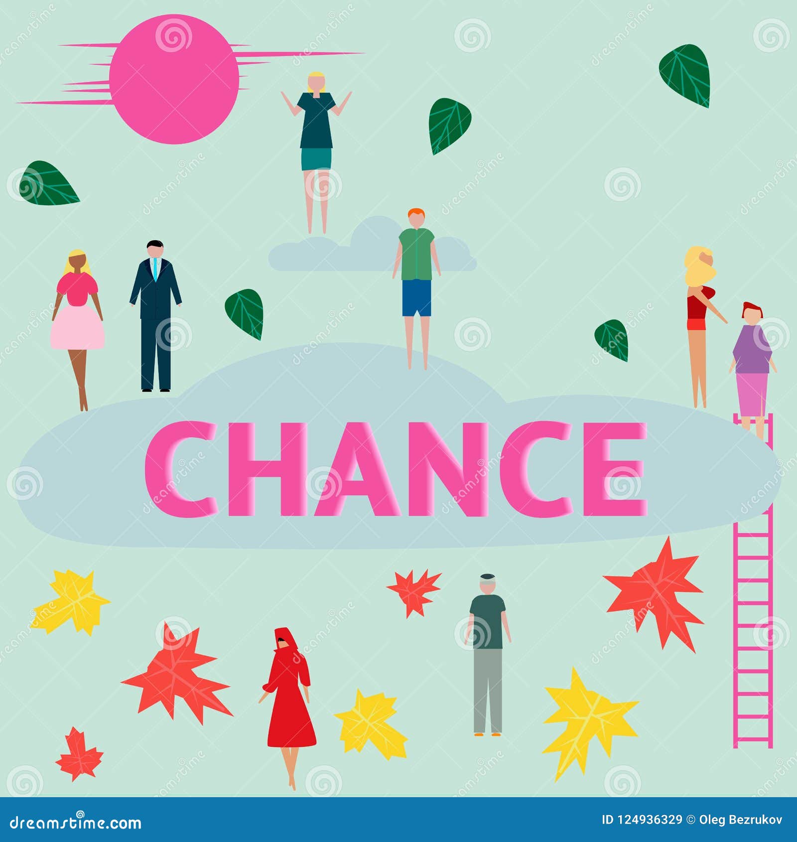 Concept. People are Looking for a Chance Stock Vector - Illustration of ...