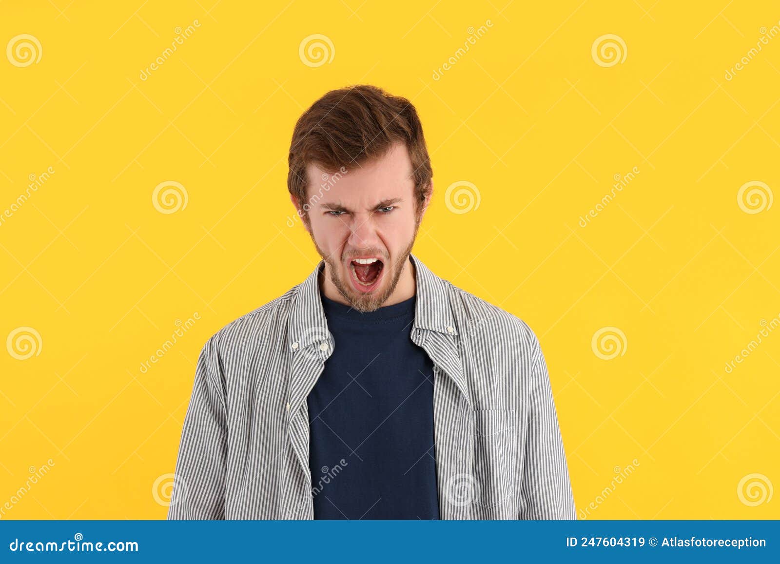 Concept of People, Young Man on Yellow Background Stock Image - Image ...