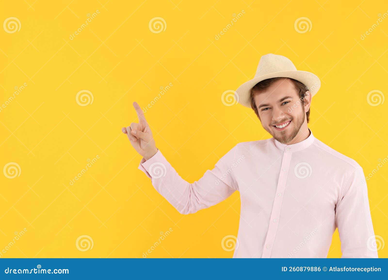 Concept of People, Young Man on Yellow Background Stock Photo - Image ...
