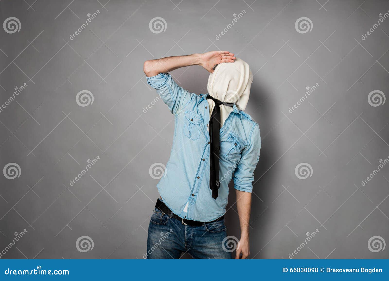 Concept with a Person with Face Under a Textile Material Stock Photo ...