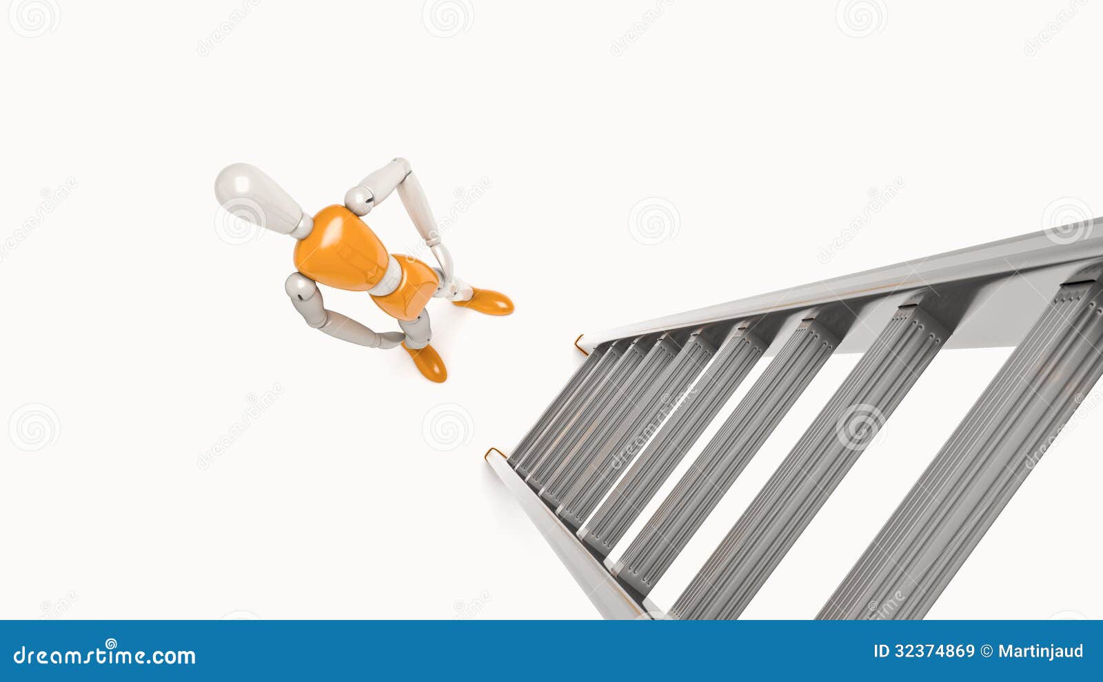 Concept: Person Looking Up a Ladder Stock Illustration - Illustration ...