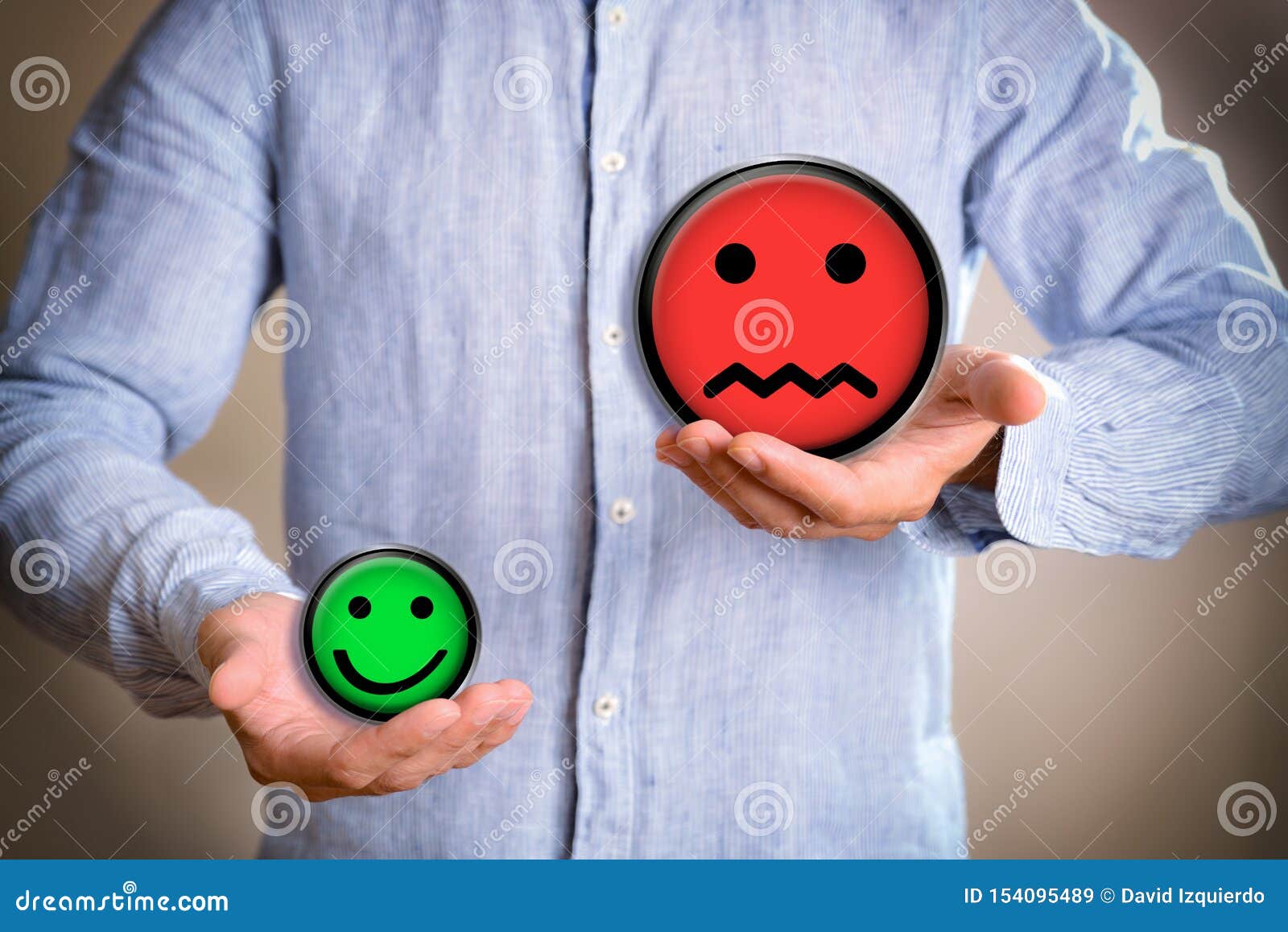 Concept of Person Valuing Negatively with Colorful Emoticon ...