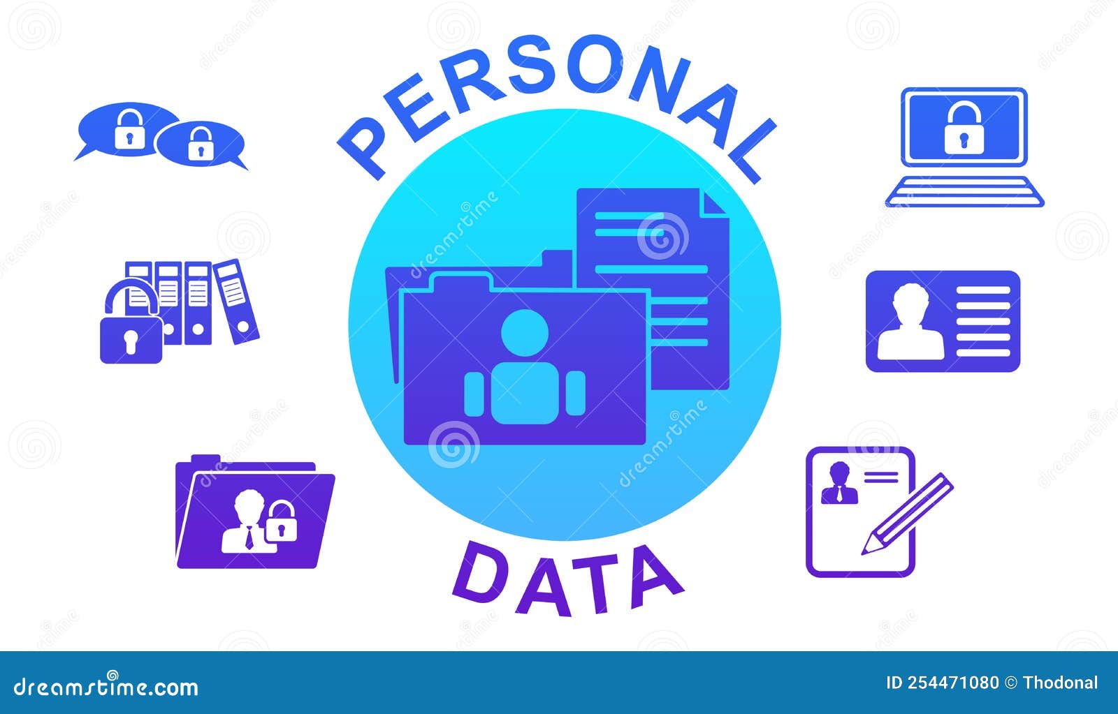 Concept of personal data stock illustration. Illustration of ...