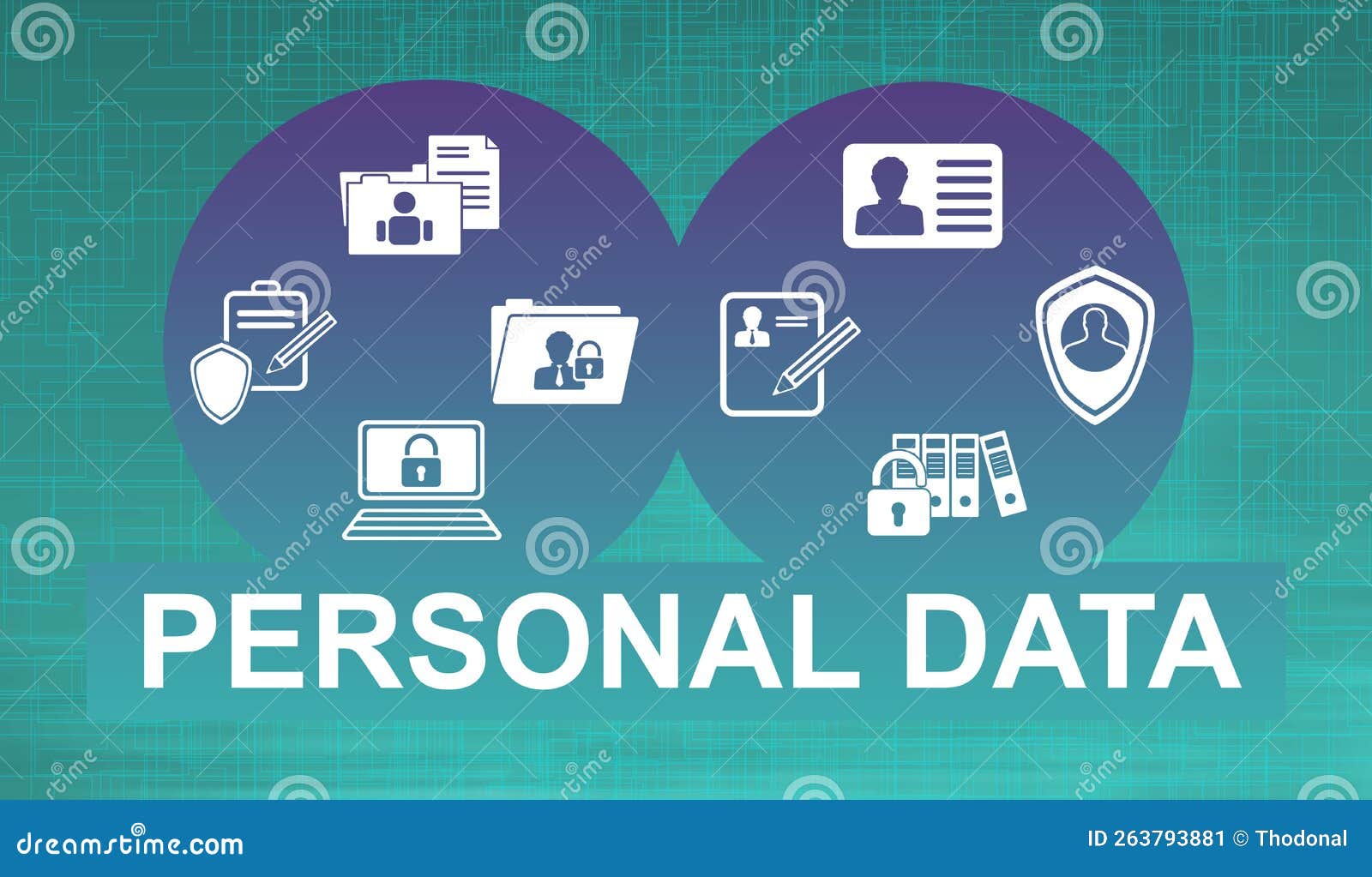 Concept of personal data stock illustration. Illustration of folder ...