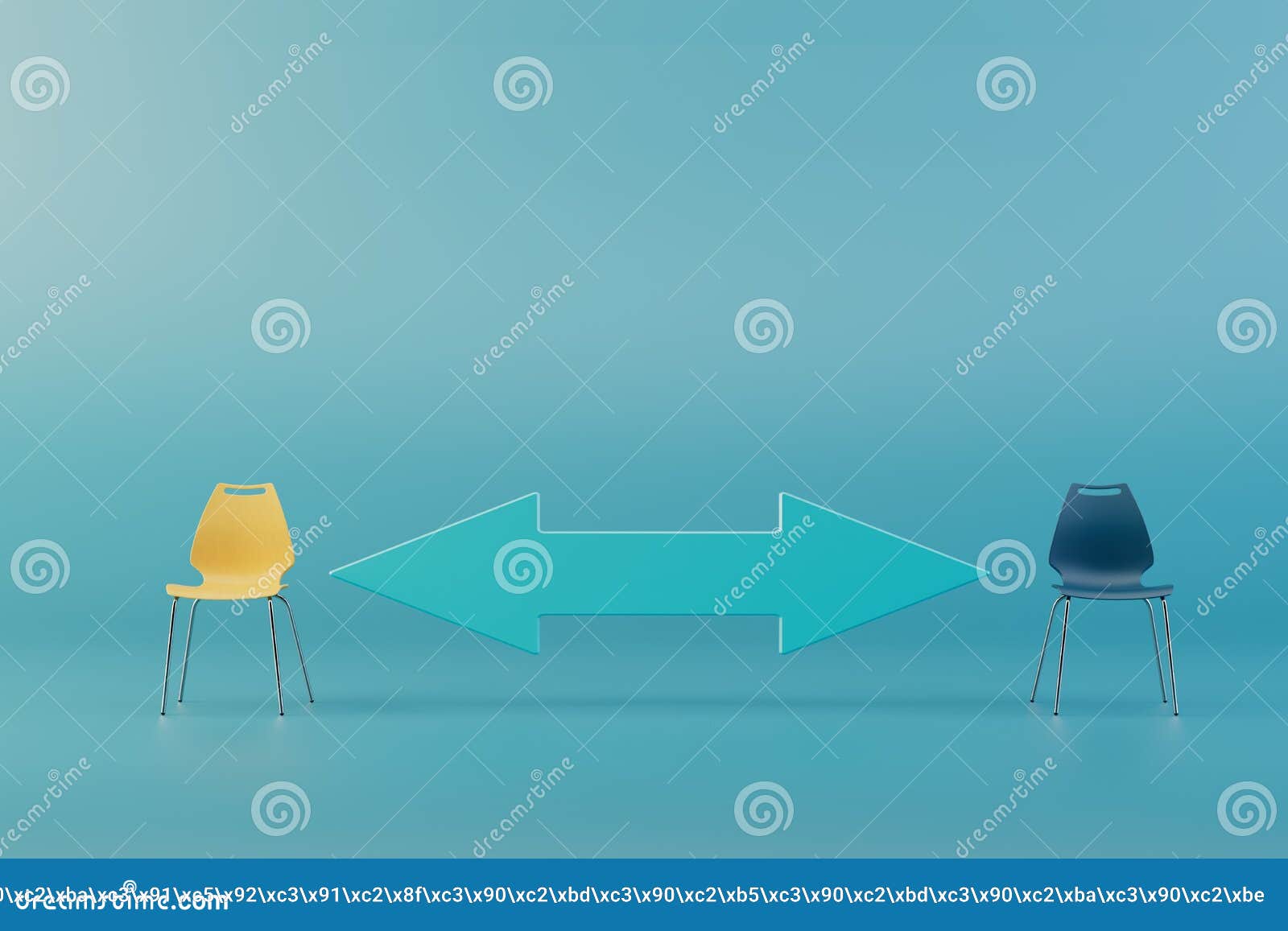 The Concept of Personal Relationships. Yellow and Blue Chairs with an ...