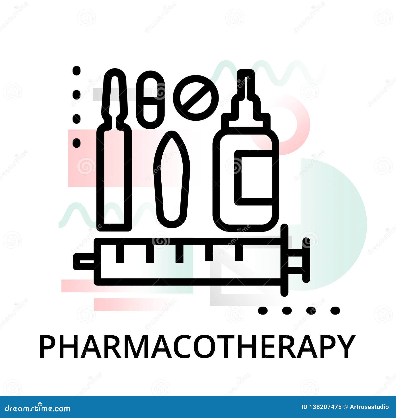 Concept of Pharmacotherapy Icon on Abstract Background Stock Vector ...