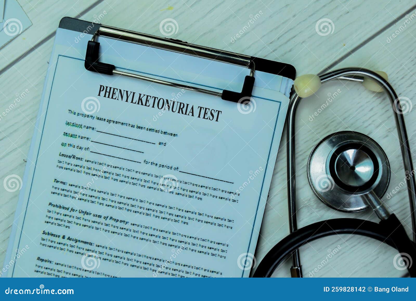 Concept of Phenylketonuria Test Isolated on Wooden Table Stock Photo ...